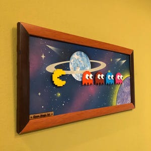 Pacman in Space, Pac-man Ghost Retro Wall, 80's Arcade Game, Atari ...