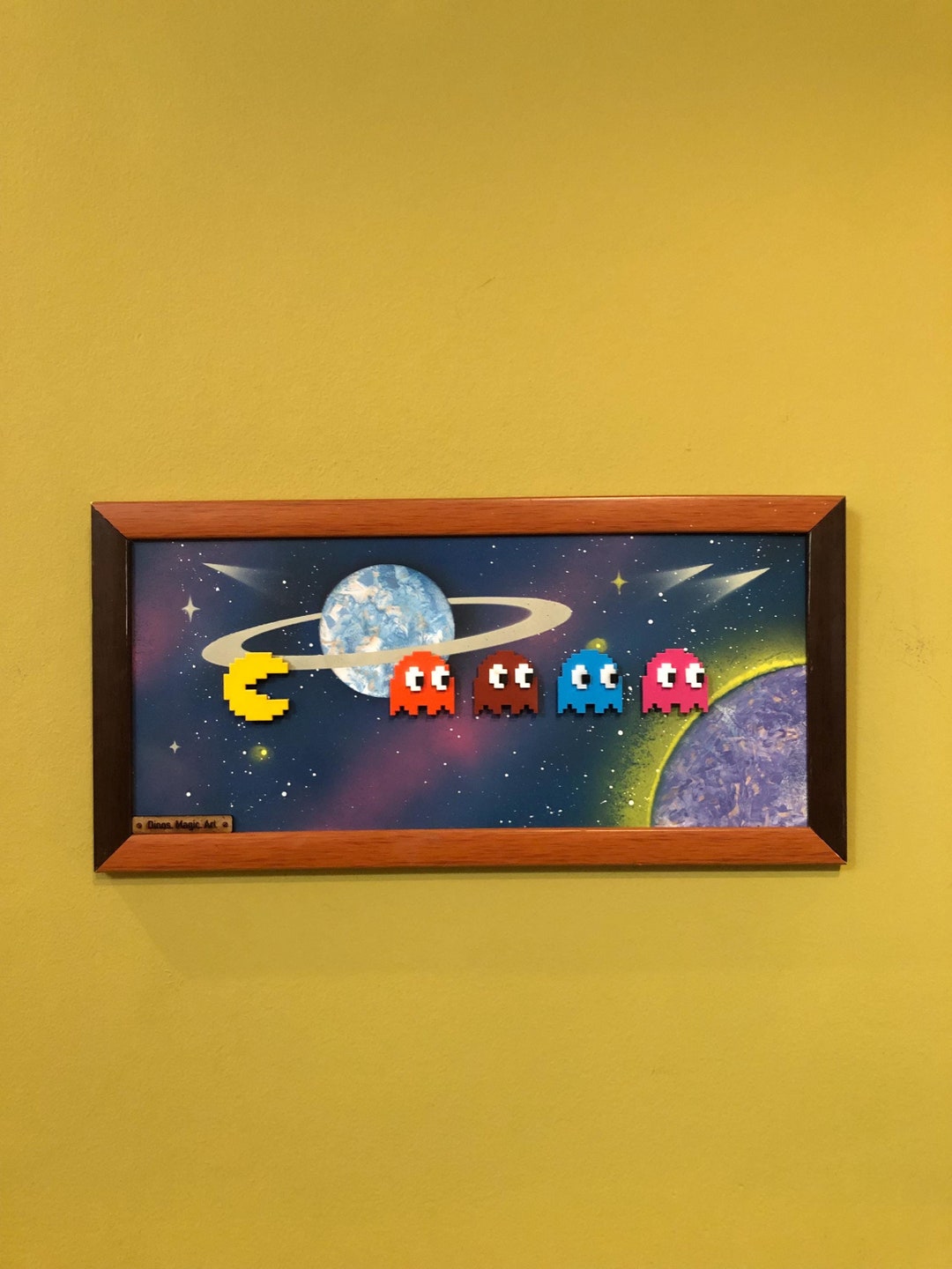 Pacman in Space, Pac-man Ghost Retro Wall, 80's Arcade Game, Atari ...