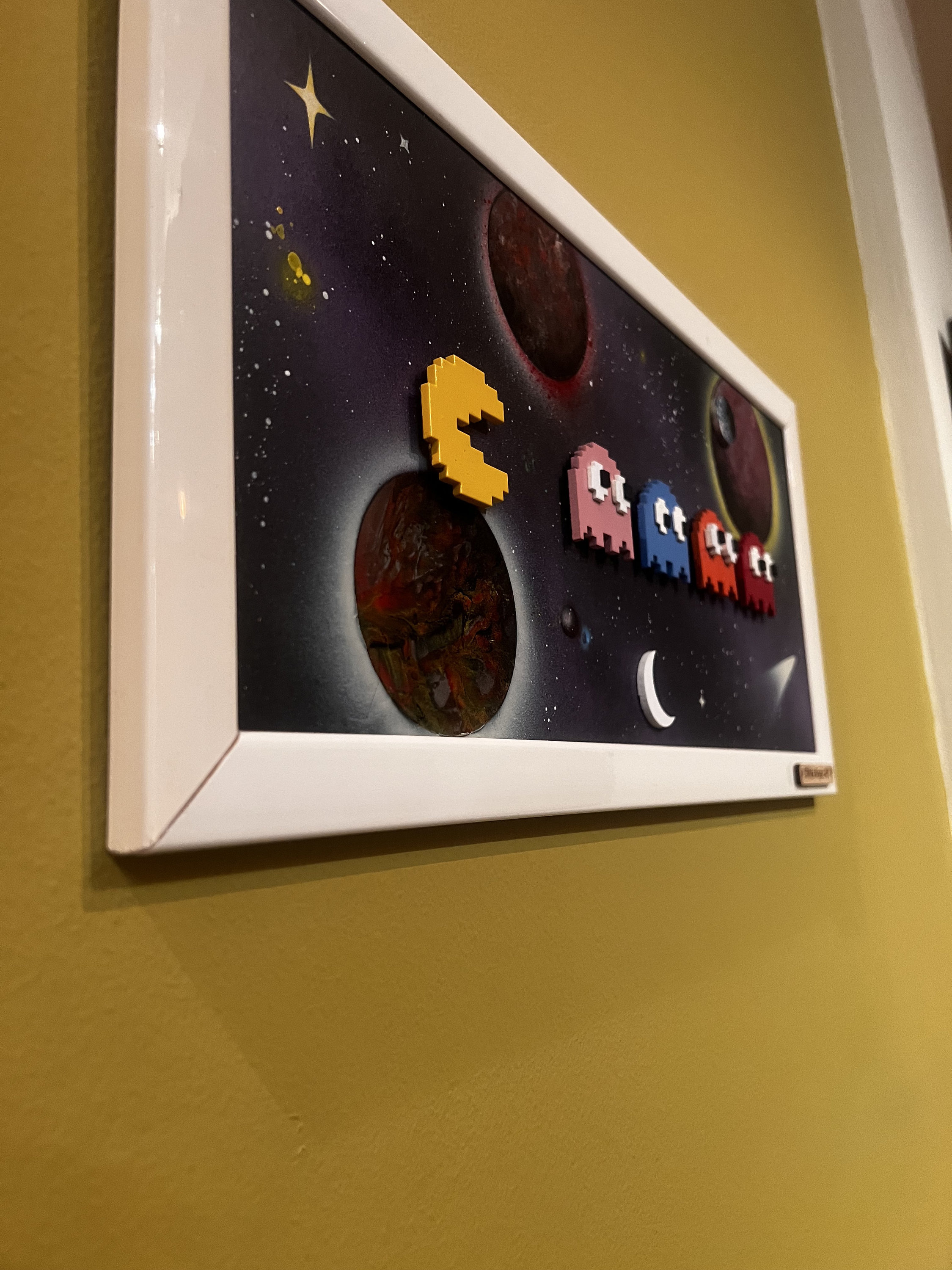Pacman in Space, Pac-man Ghost Retro Wall, 80's Arcade Game, Atari ...