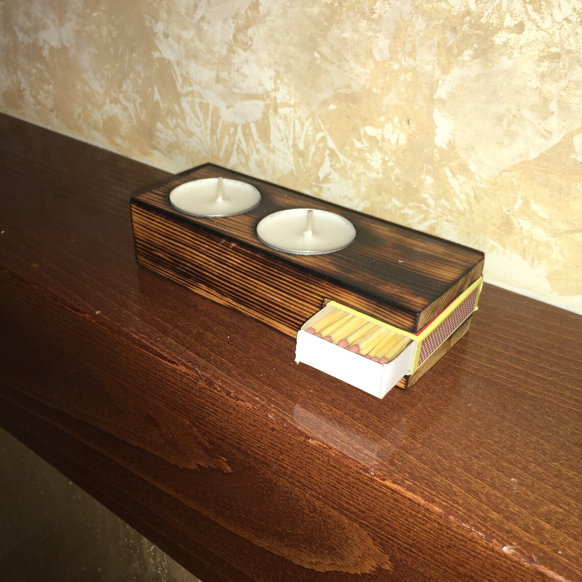 Handcrafted Wooden Candle With Wood-burn Technique CND7 - Etsy