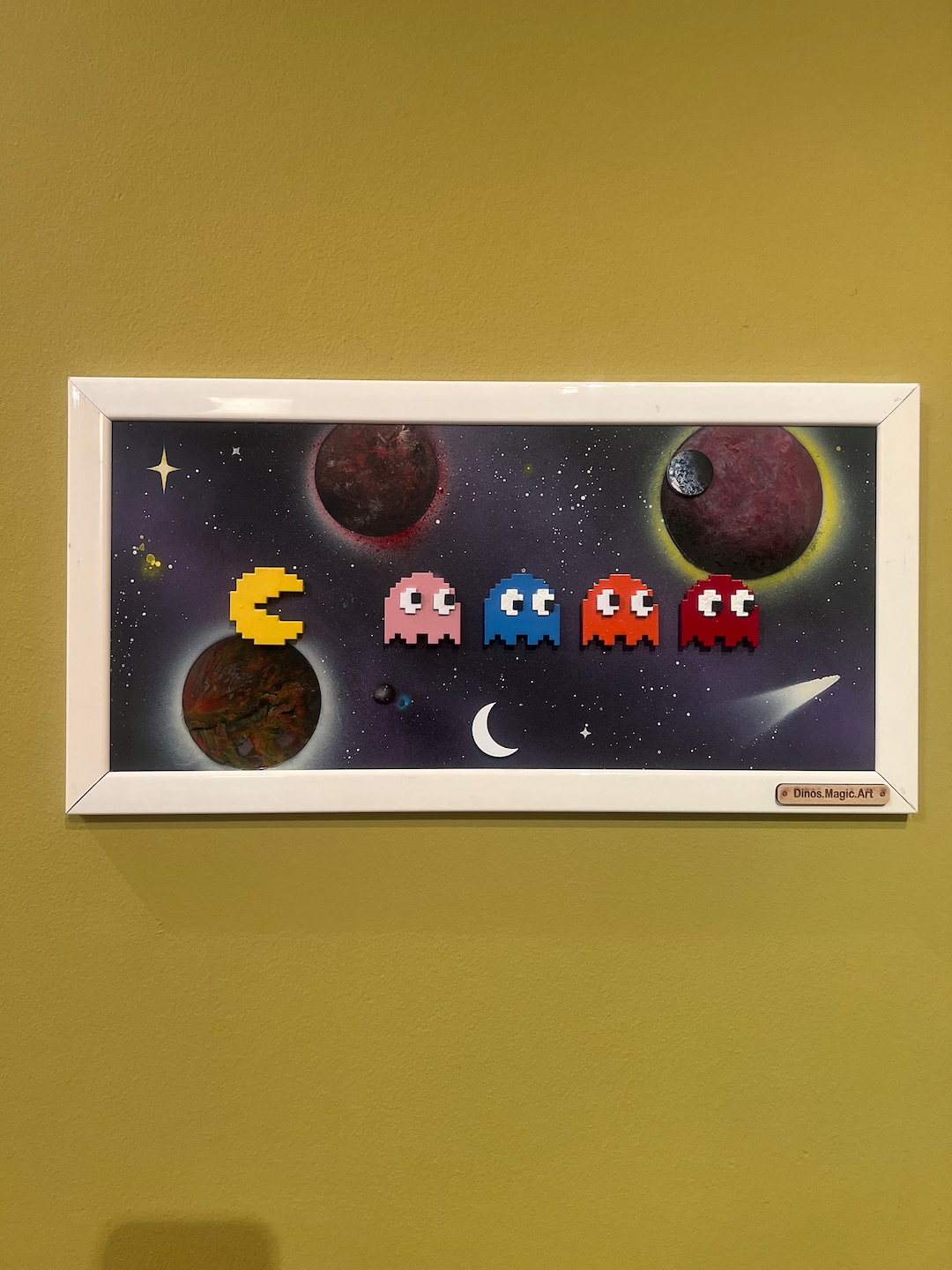 Pacman in Space, Pac-man Ghost Retro Wall, 80's Arcade Game, Atari ...