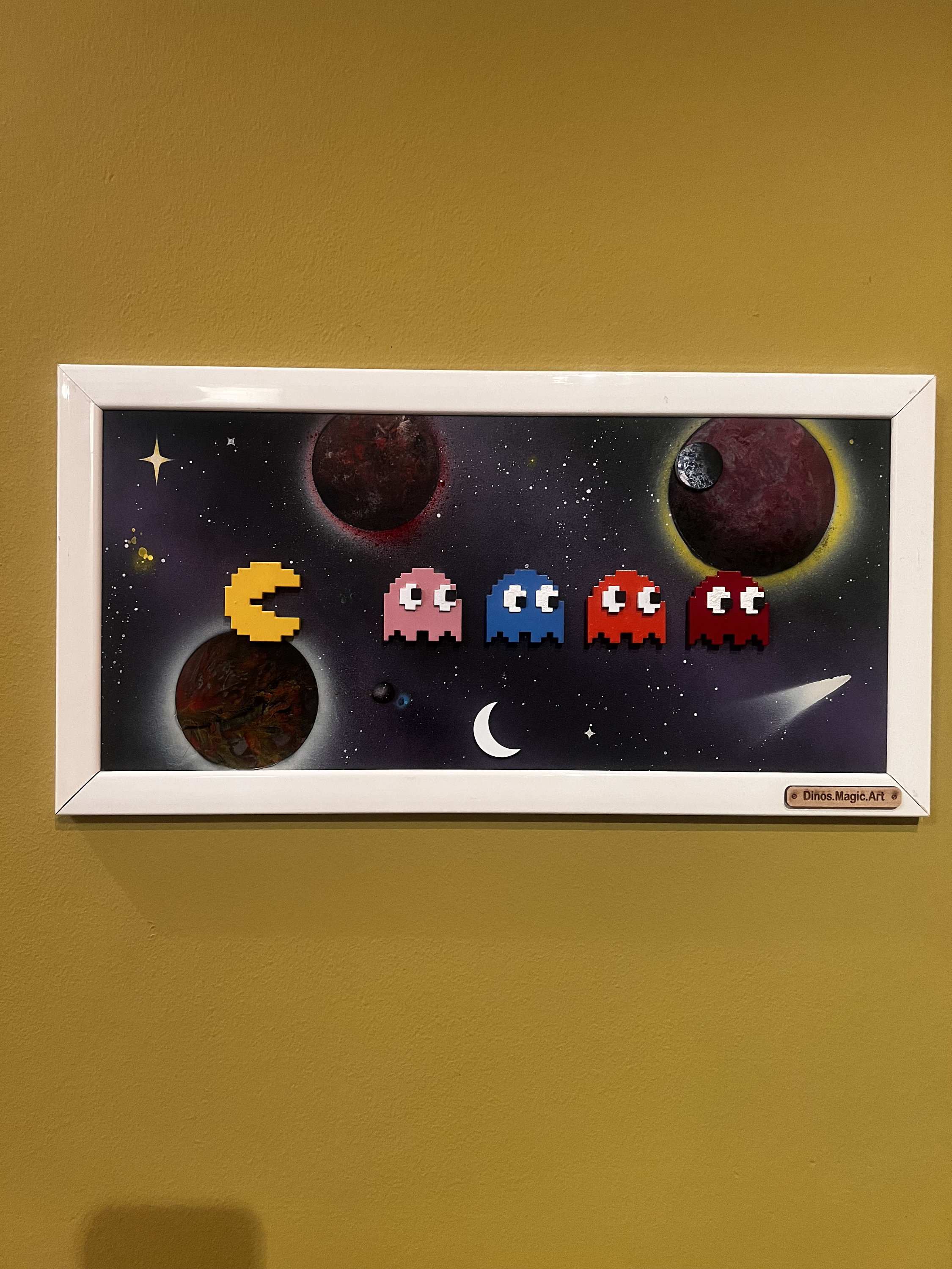 Pacman in Space, Pac-man Ghost Retro Wall, 80's Arcade Game, Atari ...