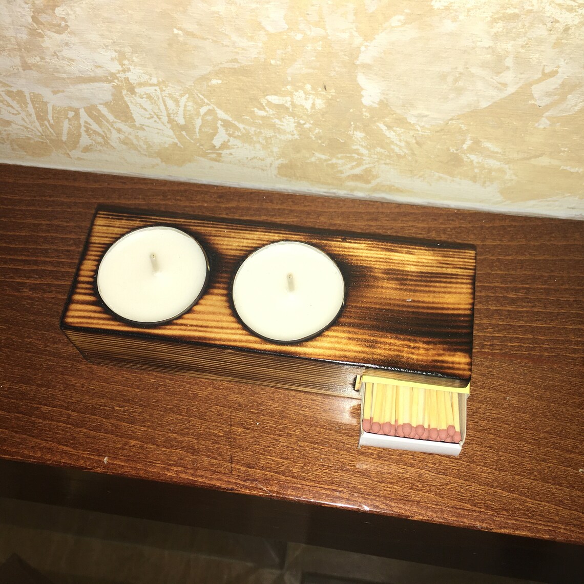 Handcrafted Wooden Candle With Wood-burn Technique CND7 - Etsy