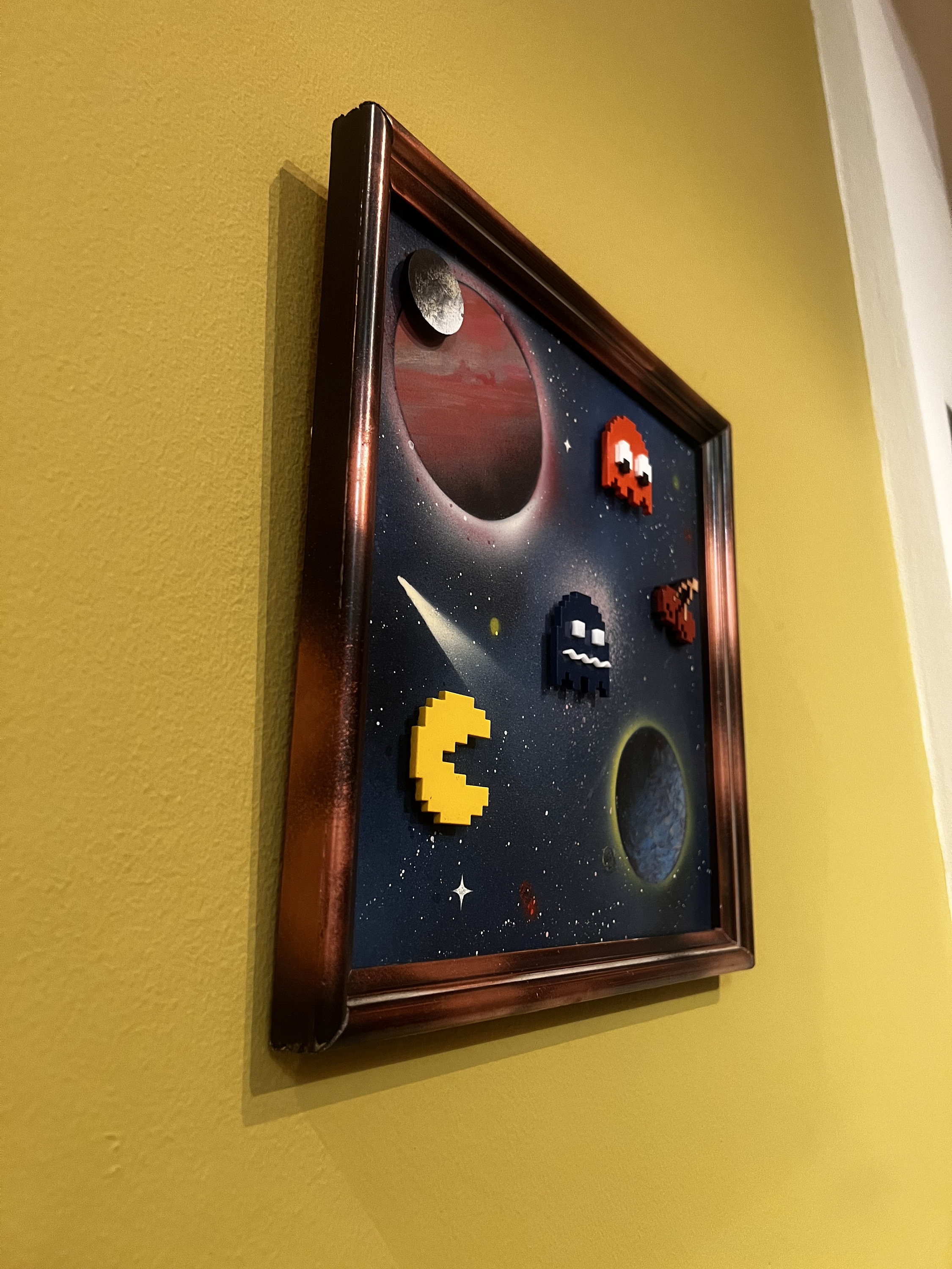 Pacman in Space, Pac-man Ghost Retro Wall, 80's Arcade Game, Atari ...