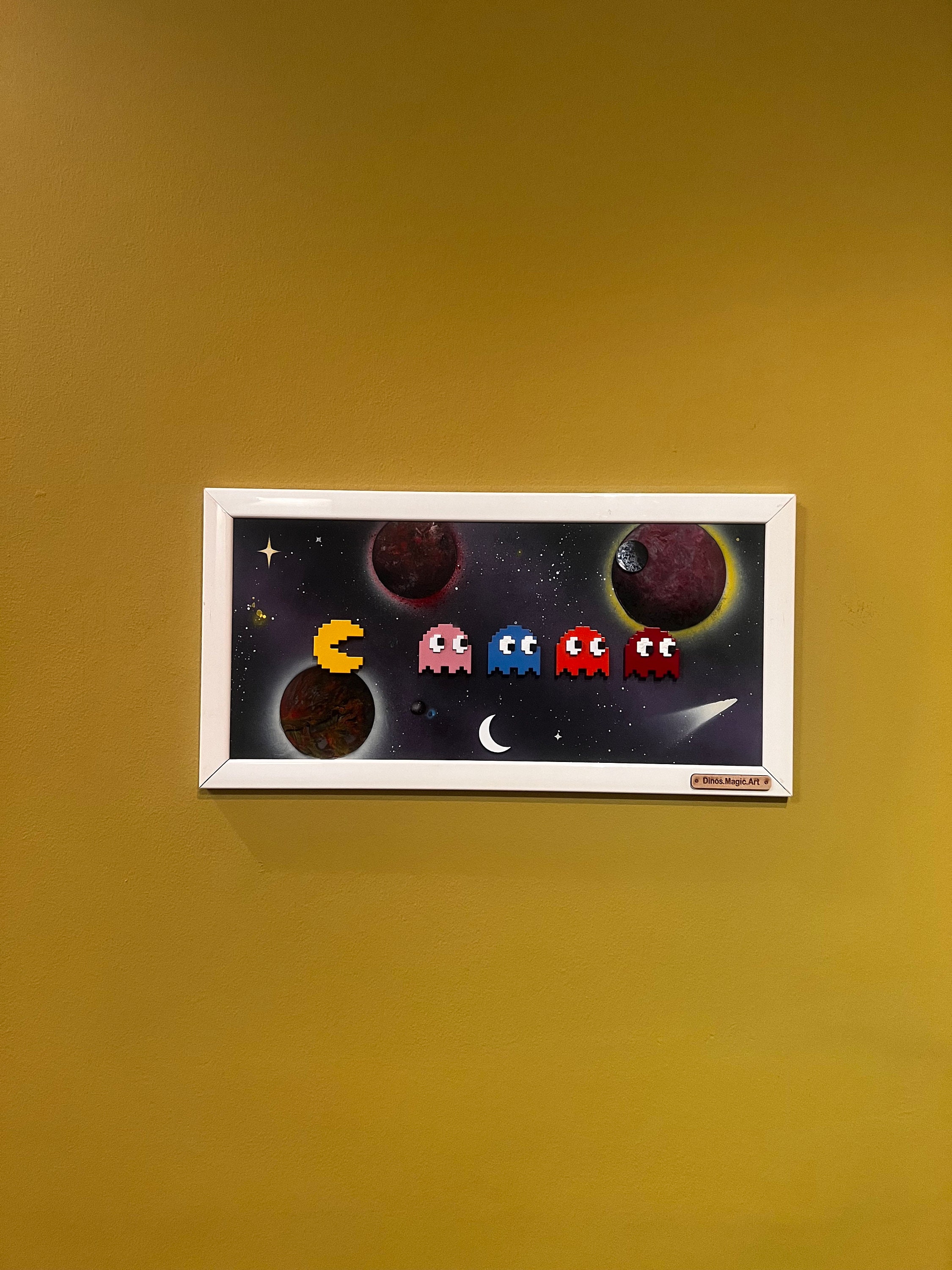 Pacman in Space, Pac-man Ghost Retro Wall, 80's Arcade Game, Atari ...