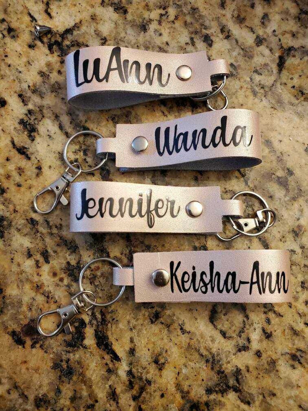 Personalized Leather Key Ring: Custom Name Keychain - Etsy