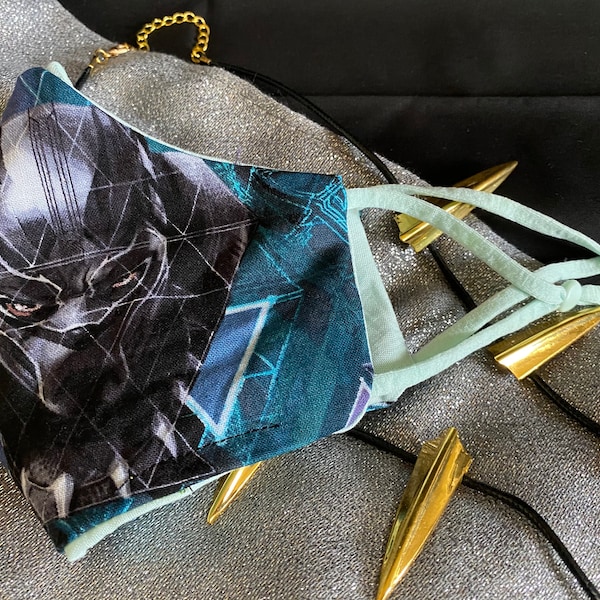 Black Panther Face Mask - Etsy