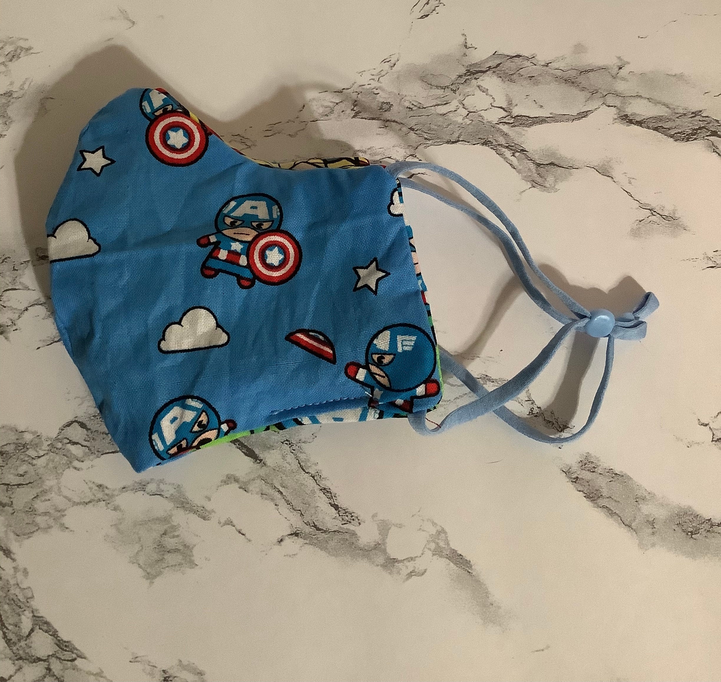 Marvel Kawaii Face Mask 3 Layered Reversible Adjustable - Etsy UK