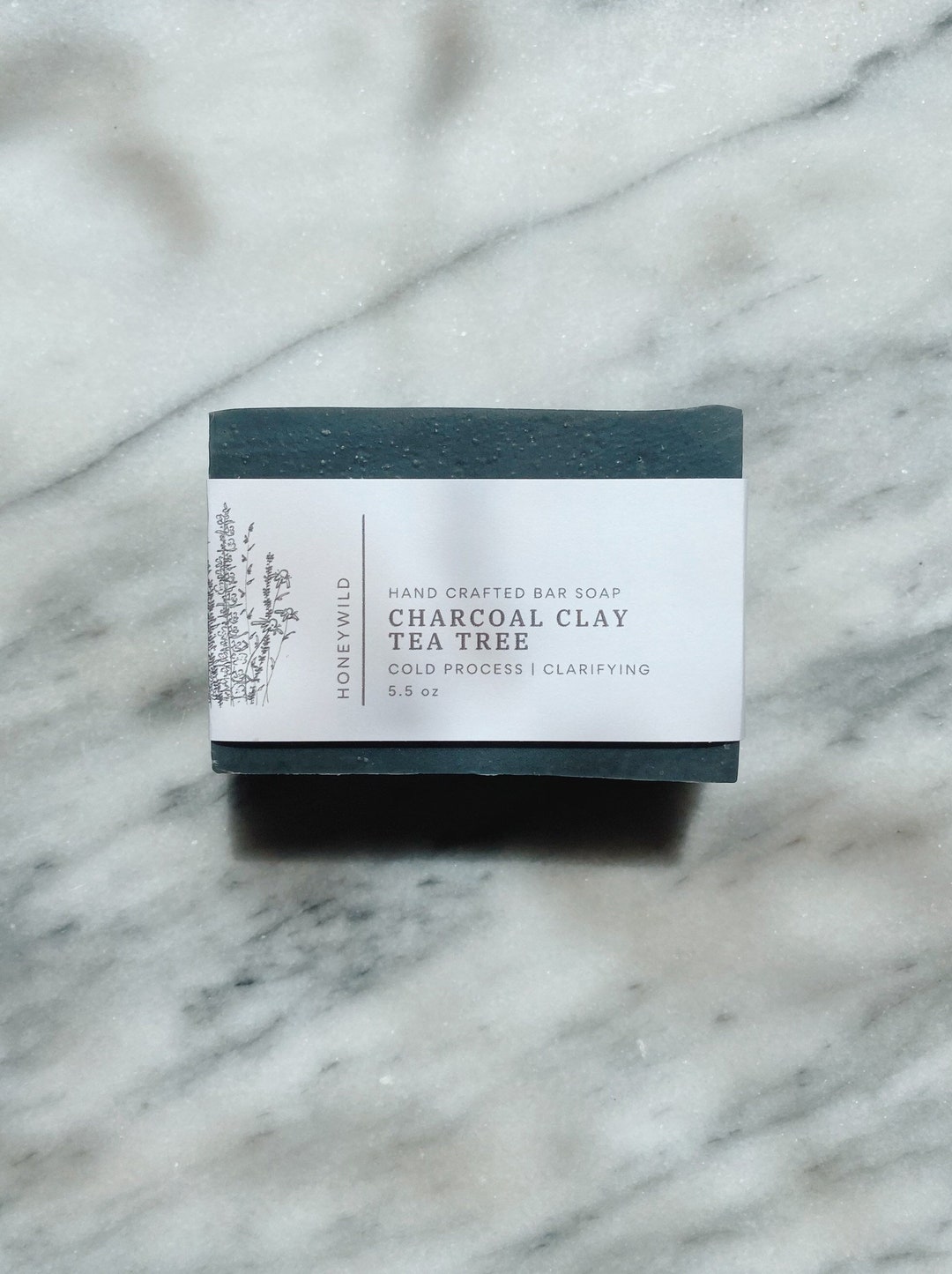 Charcoal Clay Tea Tree Face & Body Bar | Vegan | Cold Process | Small ...
