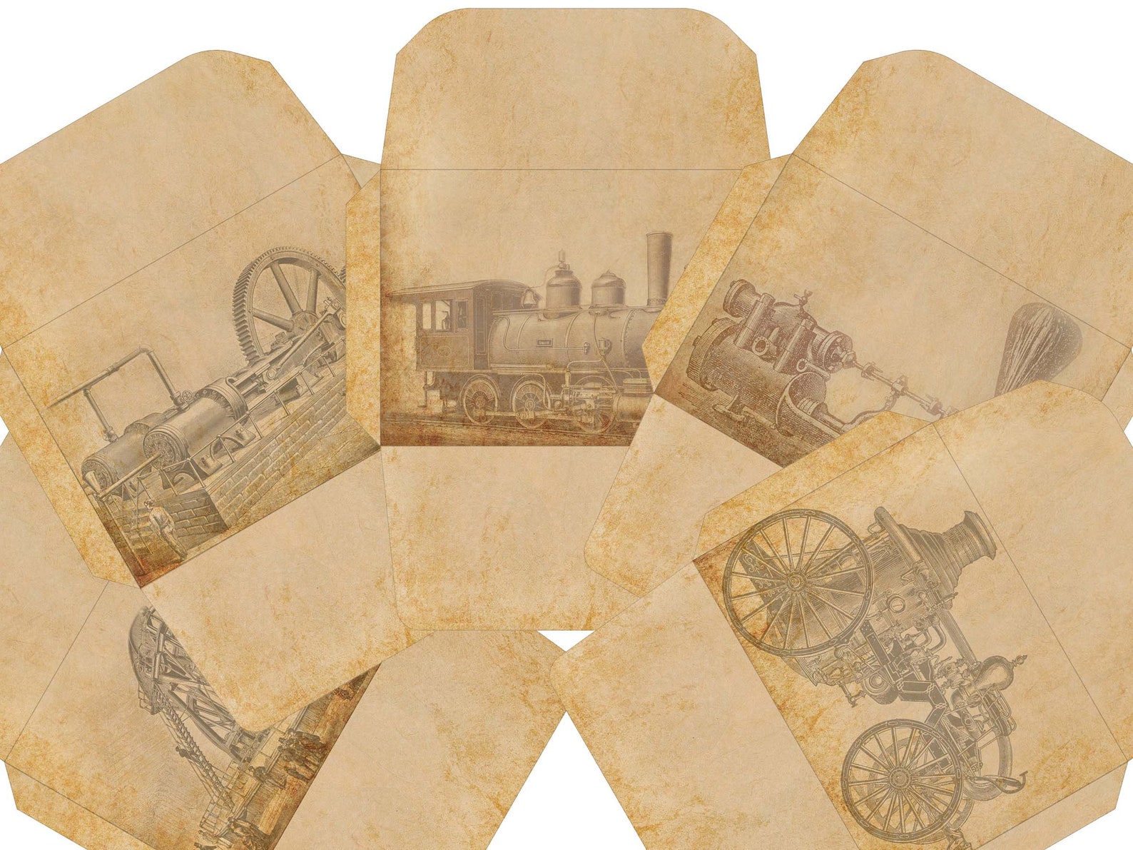 Steampunk Writing Paper Sheets and Envelopes, Blank Pages and With ...