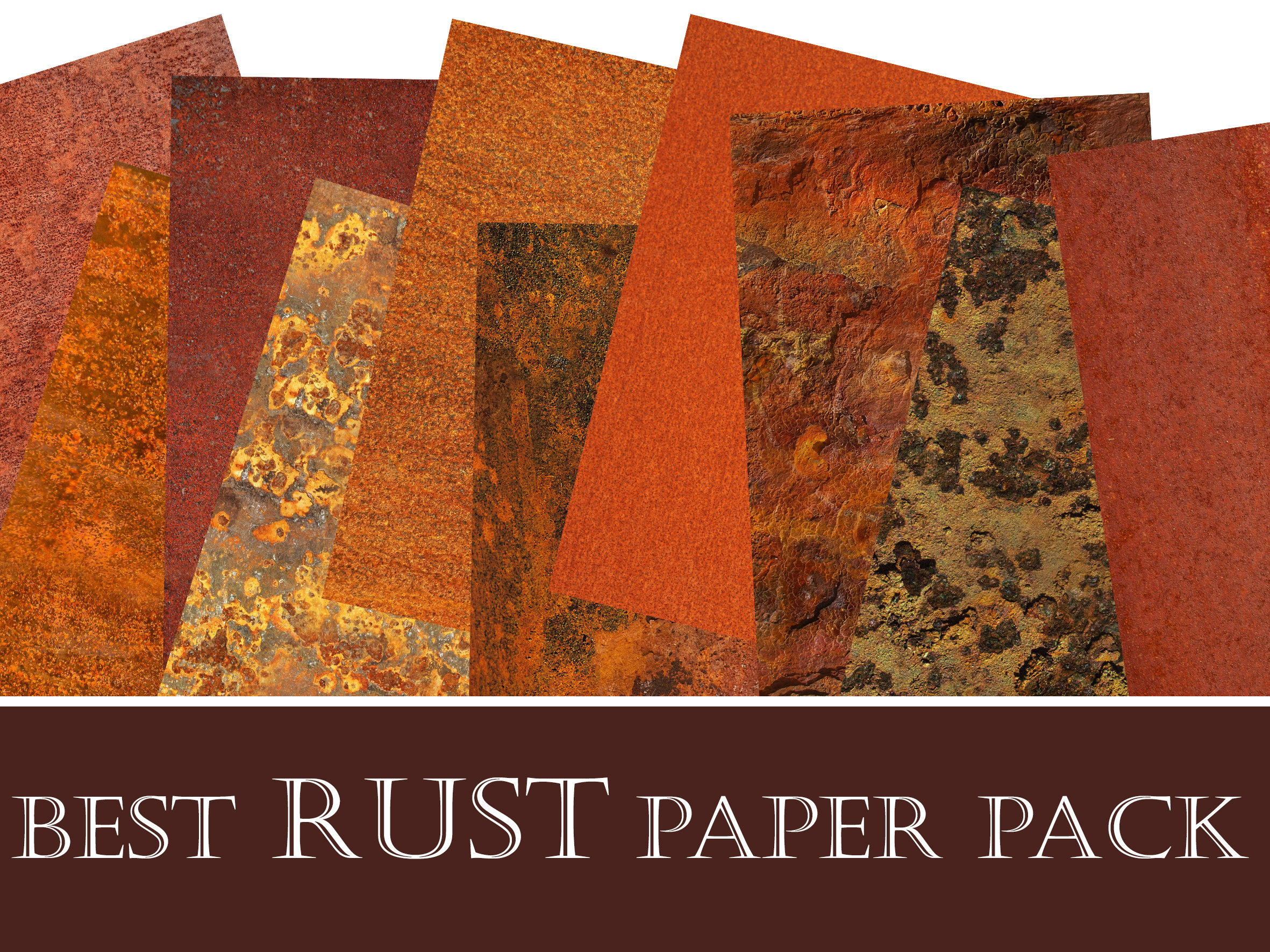 Rust Paper Pack: 10 Digital Rusty A4 Sheets, Printable Crafting Paper ...