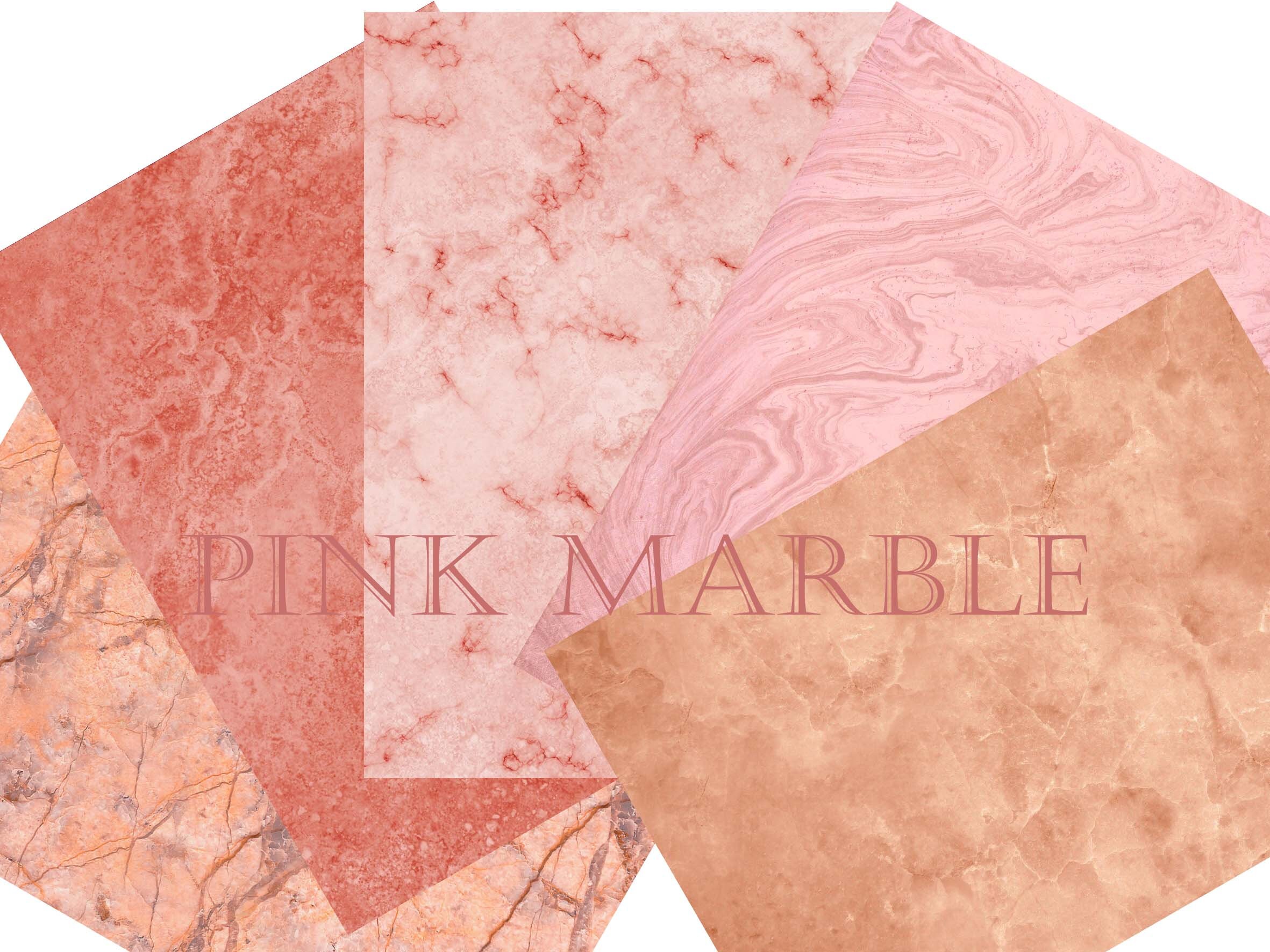 Pink Marble Paper Pack: 10 Digital Collage A4 Sheets, Printable Paper ...
