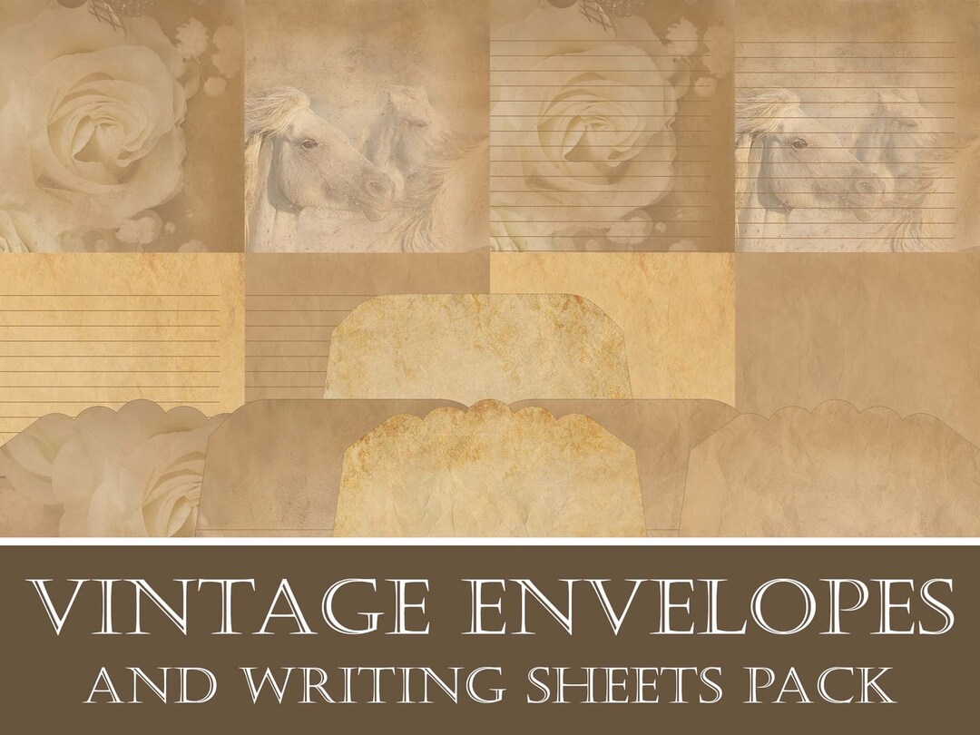 Old Letter Writing Set: Digital and Printable Retro Envelopes and ...