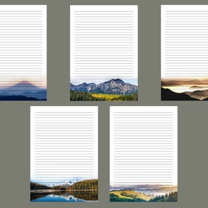 Mountain Stationery Set, Digital and Printable Pack, Minimalist Writing ...