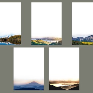 Mountain Stationery Set, Digital and Printable Pack, Minimalist Writing ...