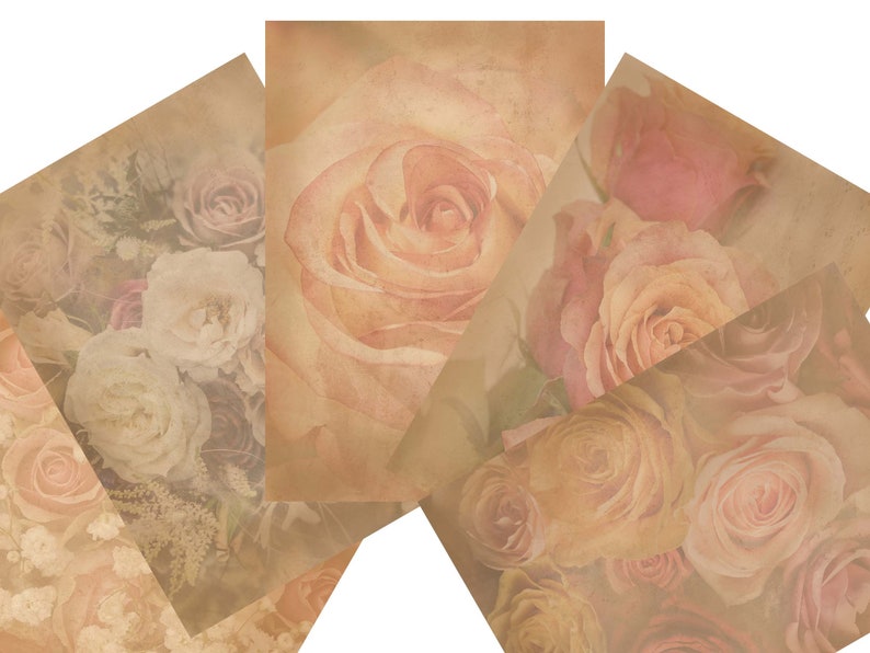 Vintage Rose Paper and Envelopes, Retro Writing Sheets and Mailers, Old ...