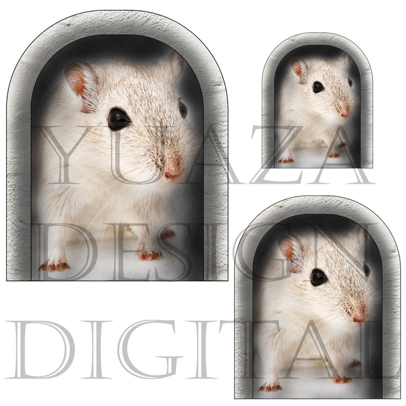 Realistic 3D Mouse Hole Image - Digital and Printable Sticker/decal for ...