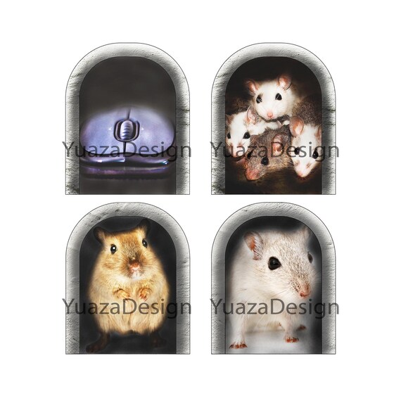Realistic 3D Mice Hole Images Set 5 Digital and Printable | Etsy
