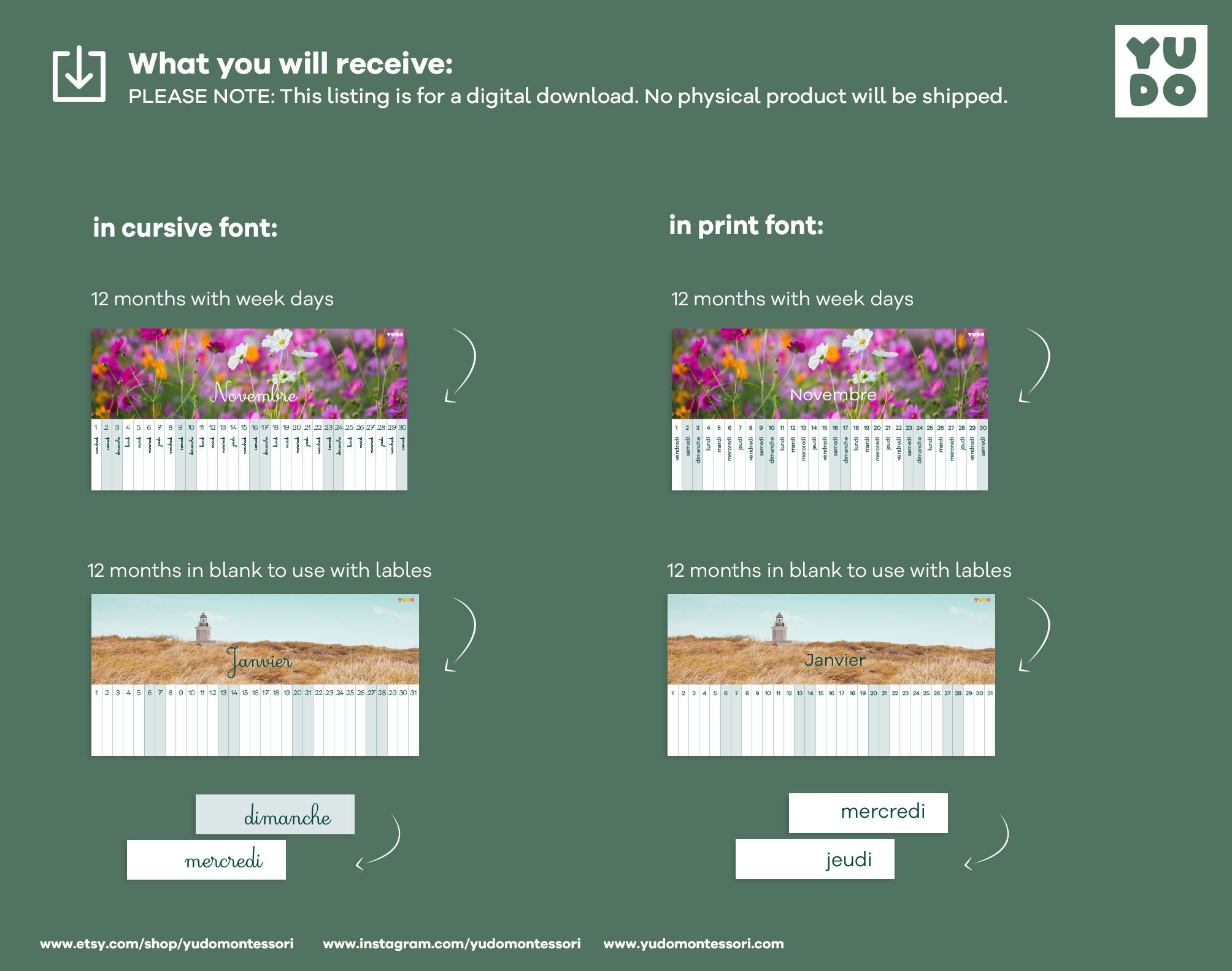 2024 Beam of Time Calendar, South Hemisphere Annual Calendar in French ...