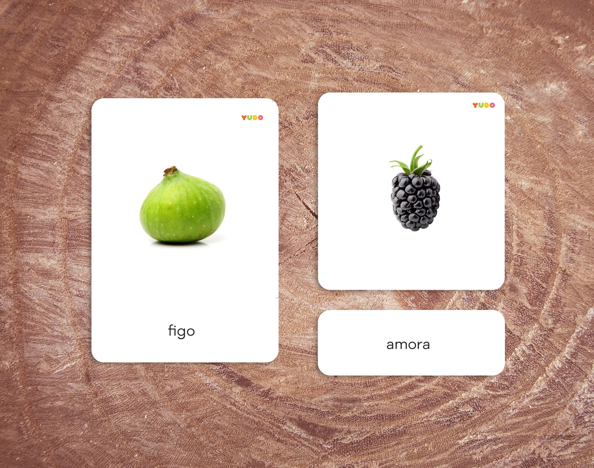 FRUITS Montessori 3 Part Cards in Portuguese, Language Activities ...