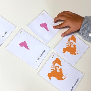 Continents Map of the World, Montessori Geography 3 Part Cards ...