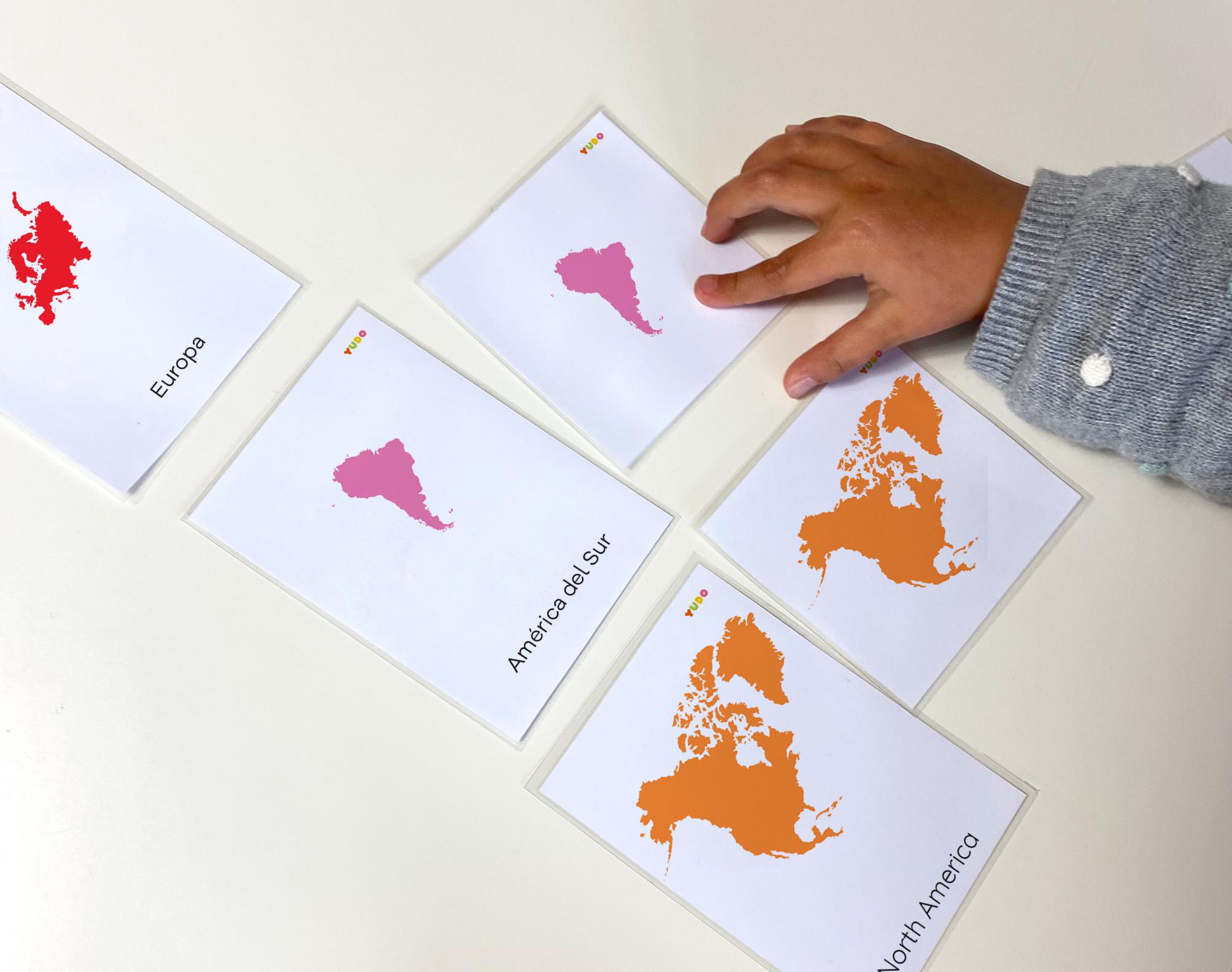 Continents Map of the World, Montessori Geography 3 Part Cards ...