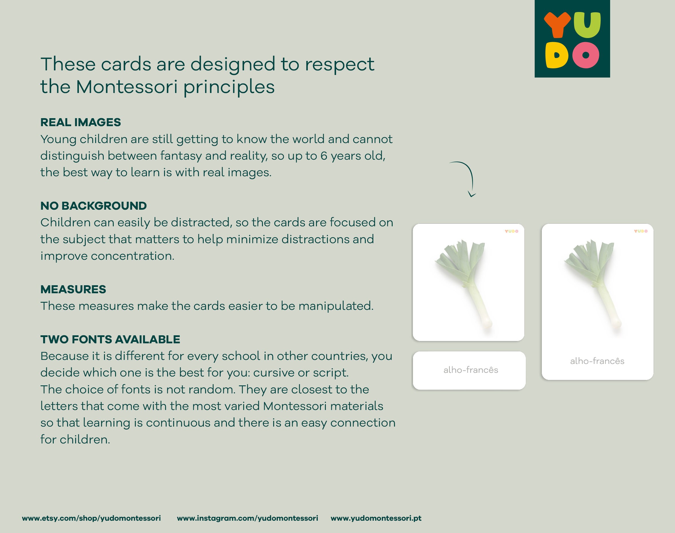 FRUITS Montessori 3 Part Cards in Portuguese, Language Activities ...