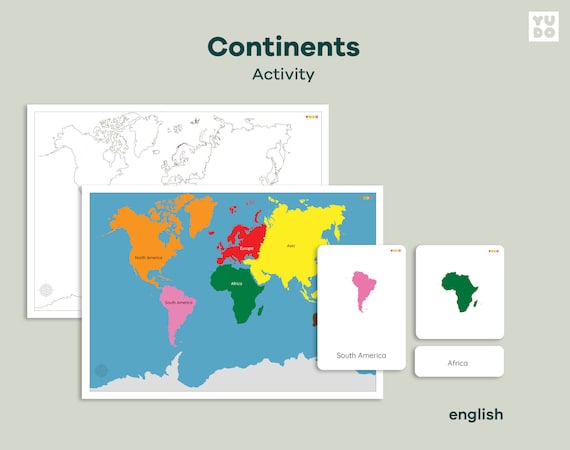 Color Coded Labeled World Map Continents By Hemisphere Flashcards