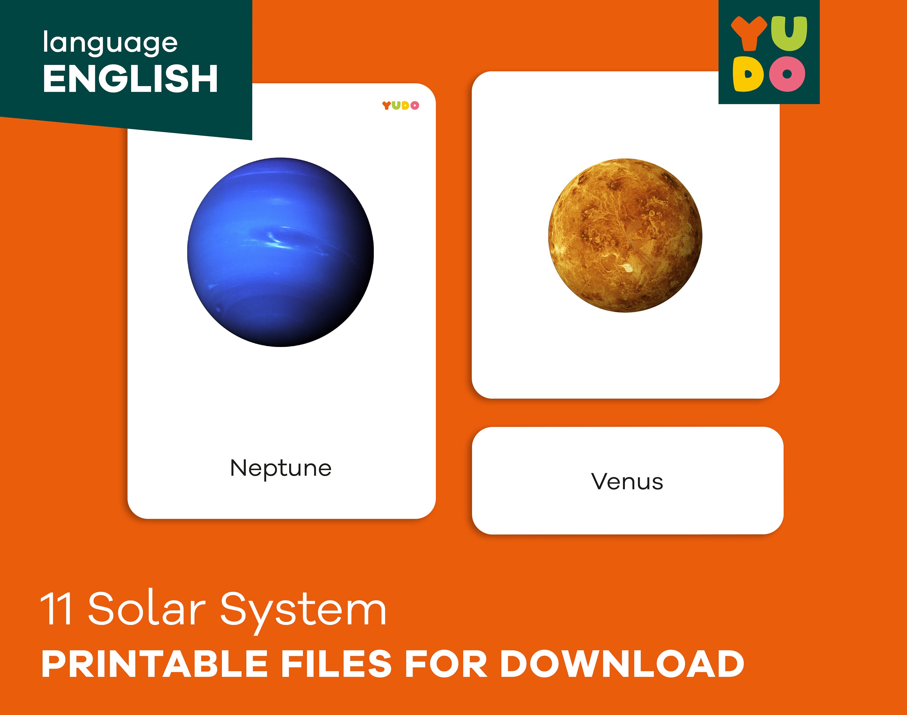 SOLAR SYSTEM. Montessori 3-part Cards. Nomenclature Cards With Two ...