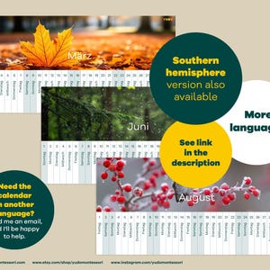 Annual Calendar for Kids, Visual Calendar 2025, School Calendar in ...