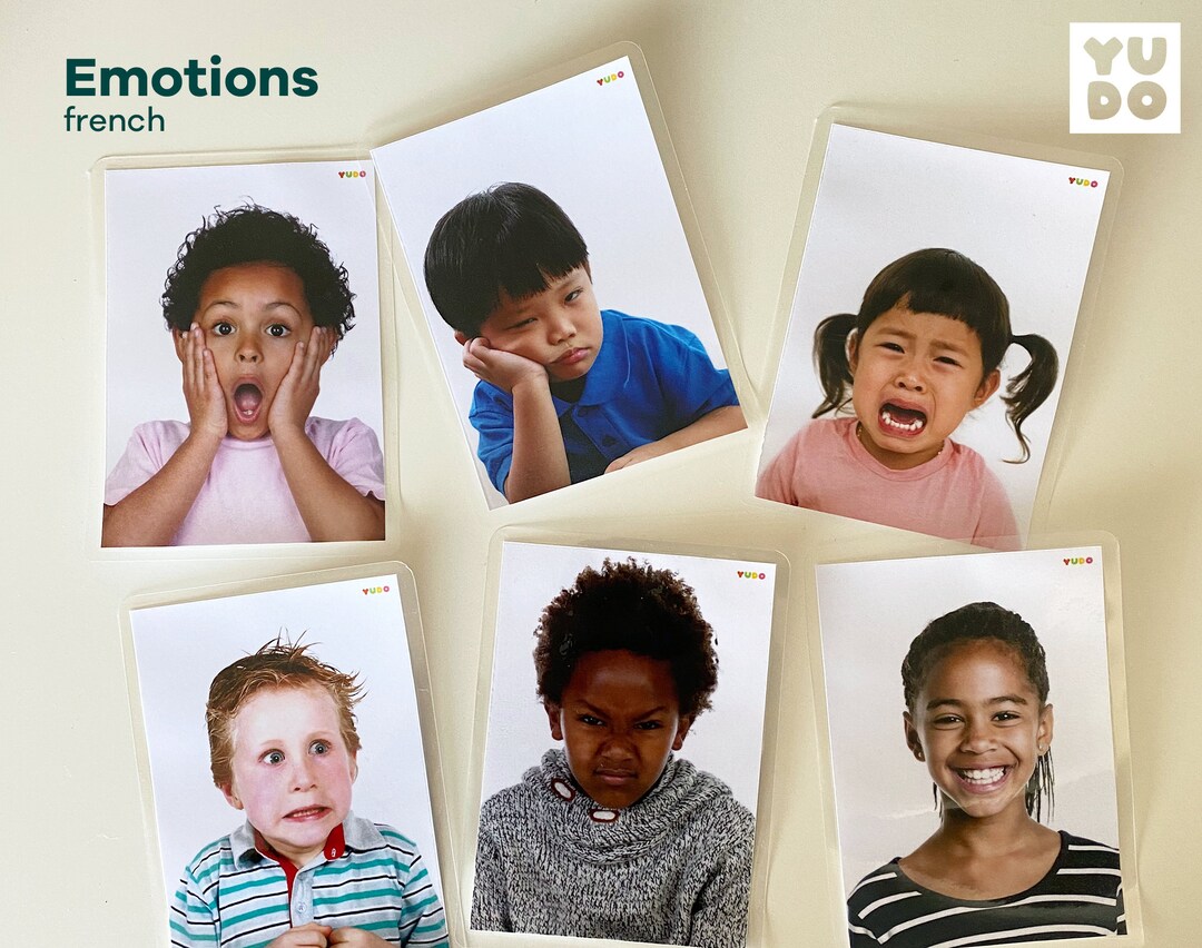 Photo EMOTION Flashcards Printable in French Features Real - Etsy
