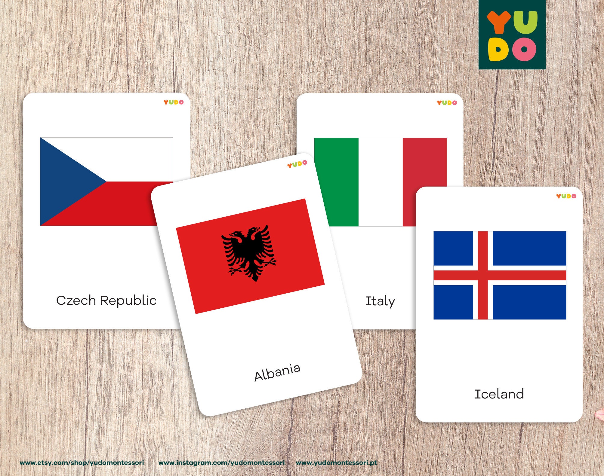 Montessori Flags of Europe 3-part Cards, Geography for Kids, Vocabulary ...