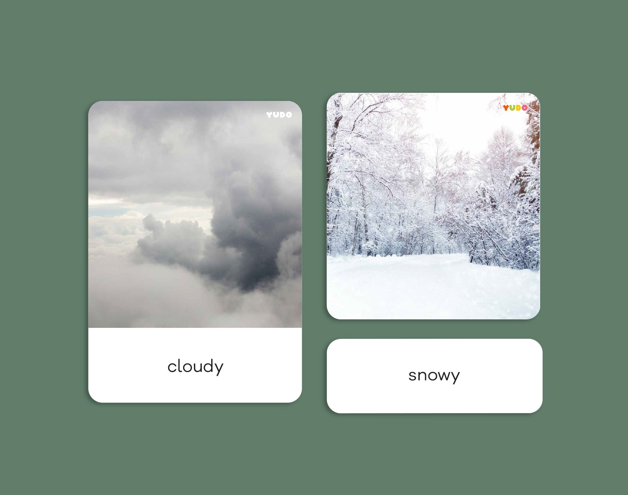 8 Weather Cards With Real Images for Kids, Montessori Flashcards, Pre ...