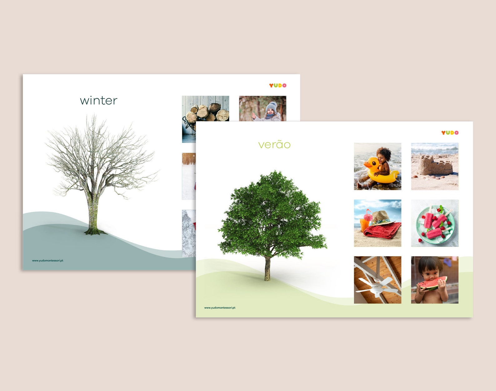 SEASONS Activity for Toddlers, Portuguese Language, Four Seasons ...