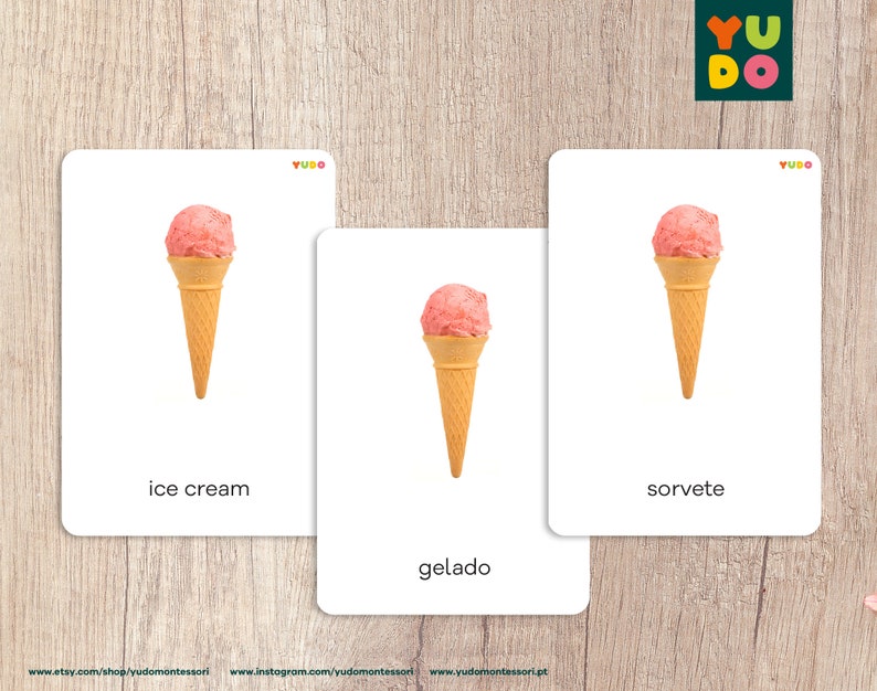 SUMMER Montessori 3 Part Cards With Real Pictures. Language Cards for ...