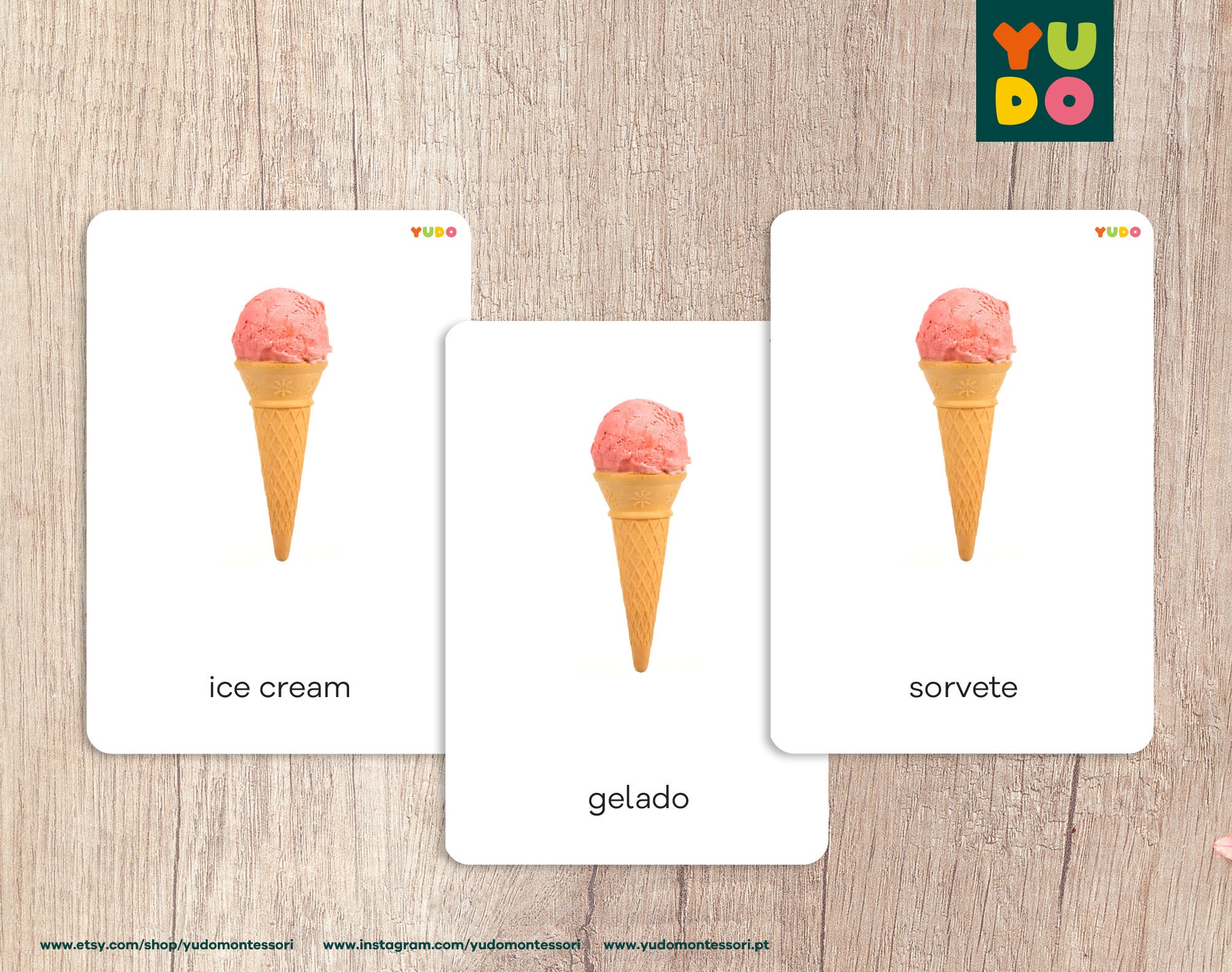 SUMMER Montessori 3 Part Cards With Real Pictures. Language Cards for ...