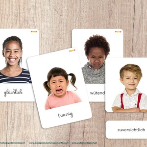 Emotions Cards and Poster in German, Emotions Poster for Kids Room ...