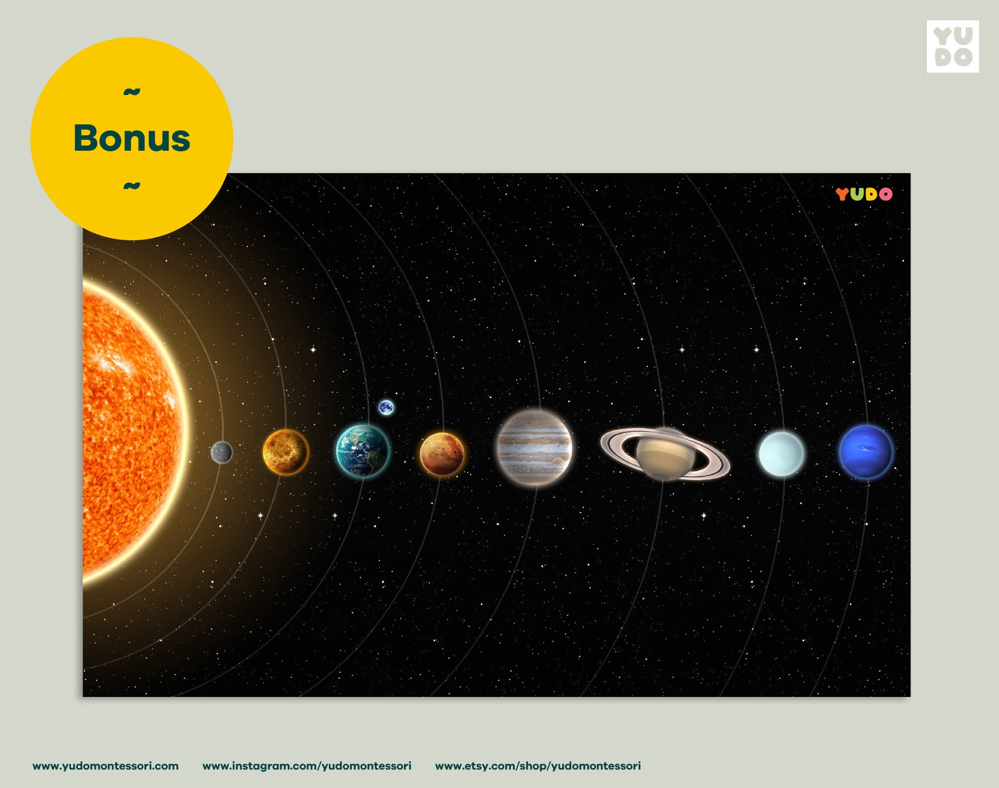 PLANETS Montessori Cards for Kids Solar System Science Space - Etsy