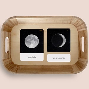 Science MOON PHASES Cards for Kids, Montessori Nomenclature Cards ...