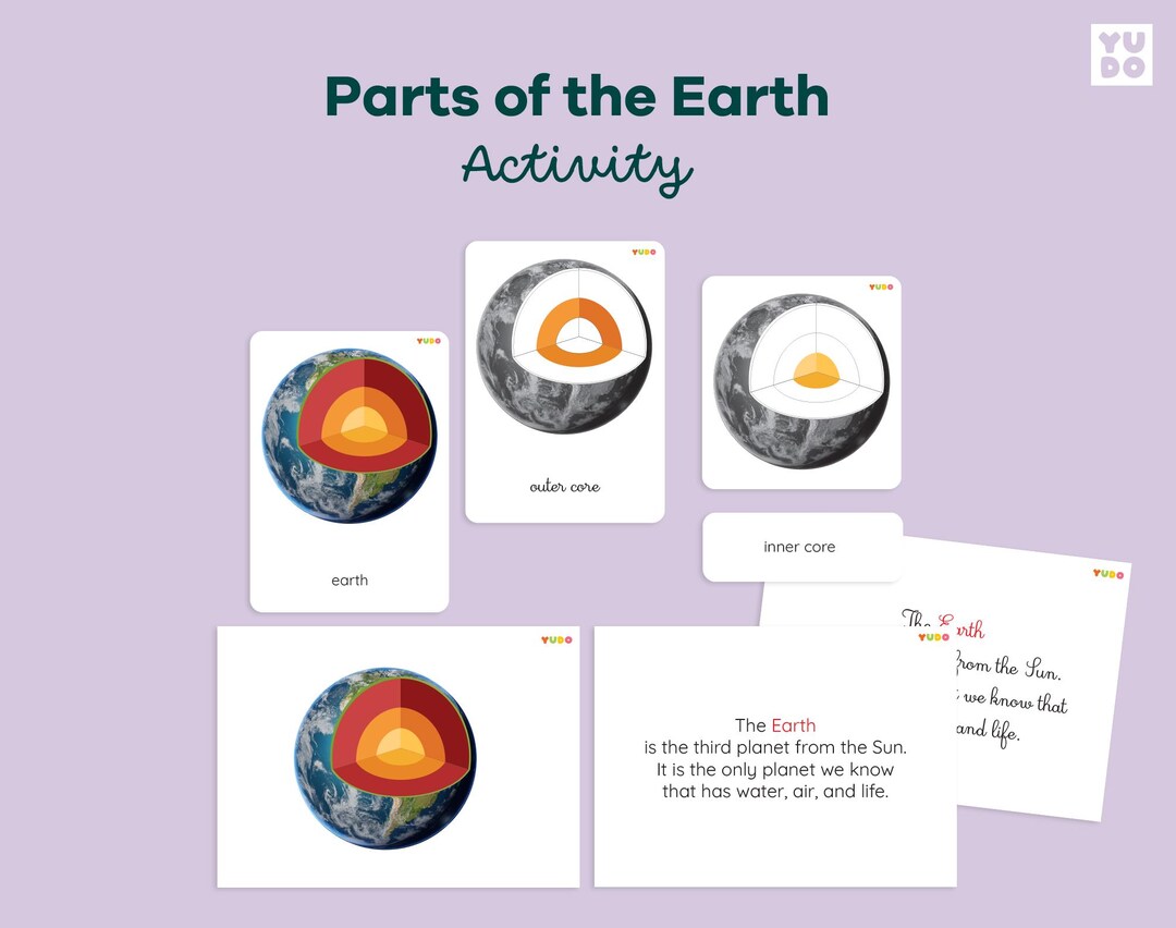 Layers of the Earth Montessori 3 Part Cards Definition Booklet ...