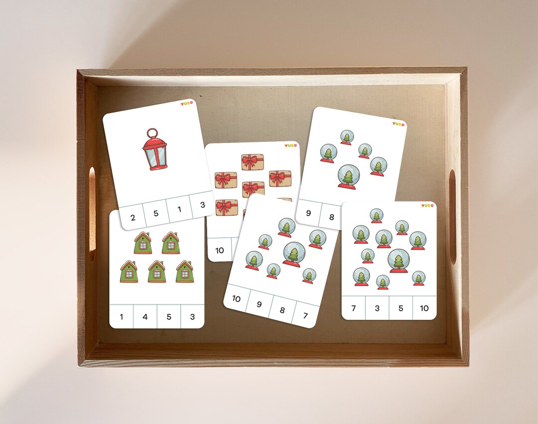 CHRISTMAS Count and Clip Cards, Number Activity, Count 1 to 10 ...