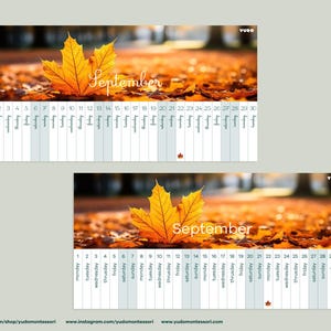 2025 Montessori Linear Calendar, Printable Classroom Calendar PDF ...