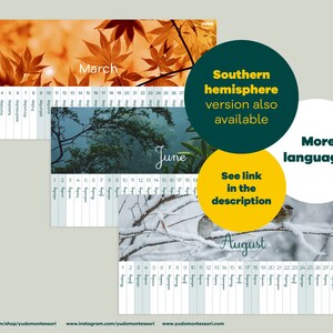 Montessori Linear Calendar 2024, Printable Classroom Calendar PDF ...