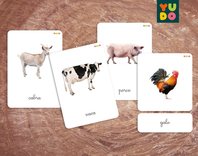 Farm Animal Flashcards, Language Cards, 3 Part Montessori Nomenclature ...