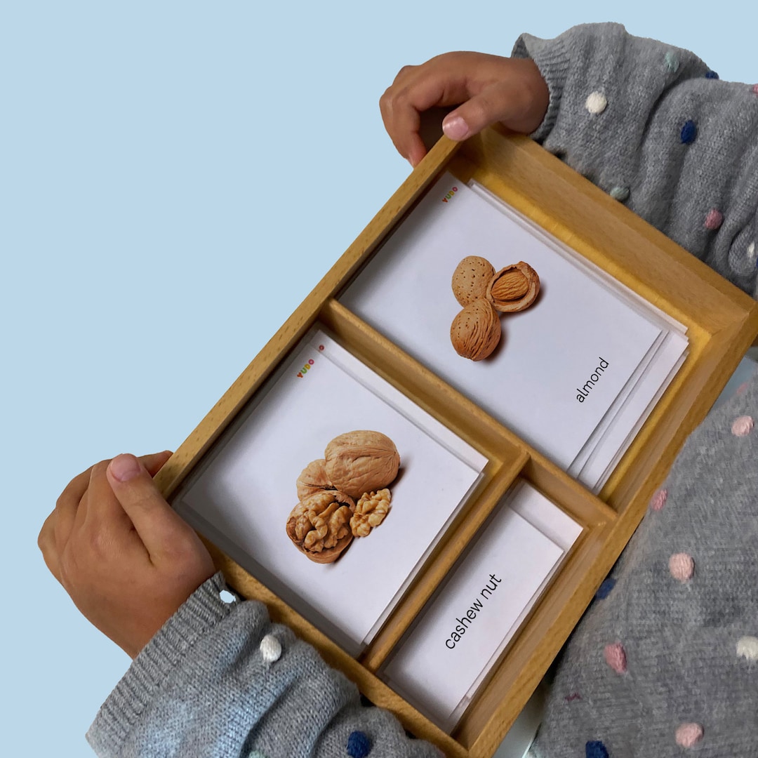 10 NUTS Montessori Cards With Real Pictures, Flash Cards, Nomenclature ...