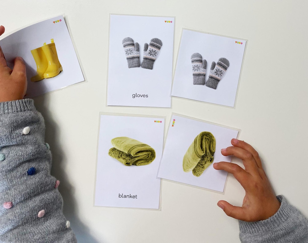 WINTER Flash Cards, Montessori Printable, Seasonal Vocabulary Builder ...