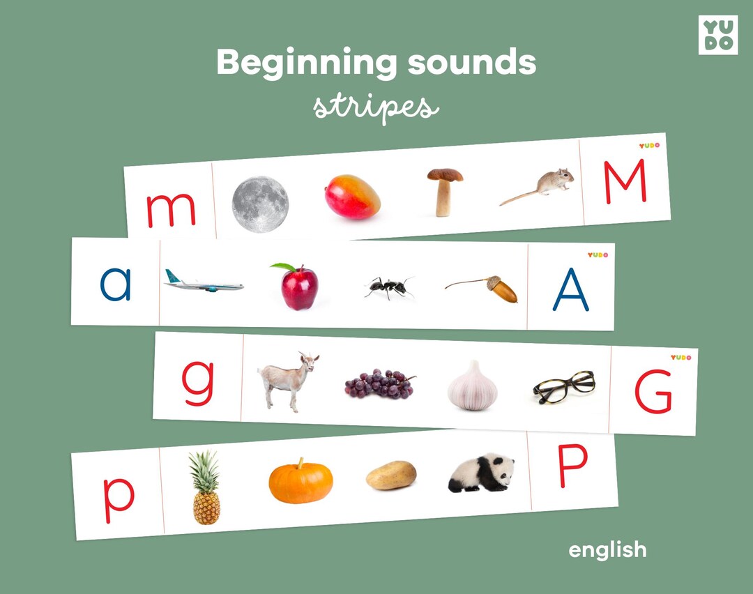 BEGINNING SOUNDS Stripes, Montessori Phonics Printable Activity ...