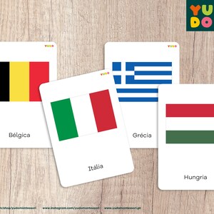 Montessori Flags of Europe 3-part Cards, Geography for Kids, Vocabulary ...