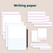 Montessori Writing Paper Bundle, Pink Wide-lined Paper, Blue Thin-lined ...