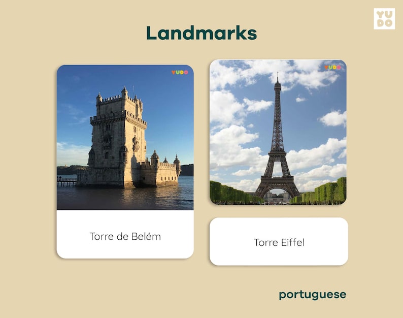 40 LANDMARKS Flash Cards, Montessori Inspired Printable, Popular ...